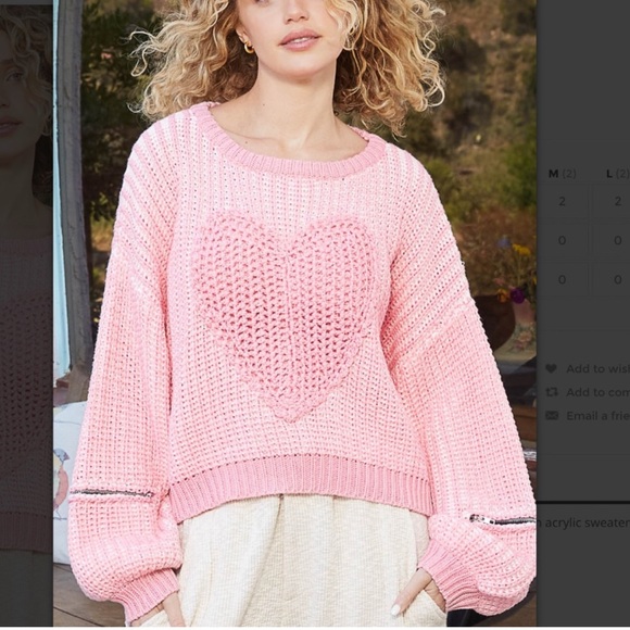 POL | Sweaters | Pol Pink Heart Sweater | Poshmark